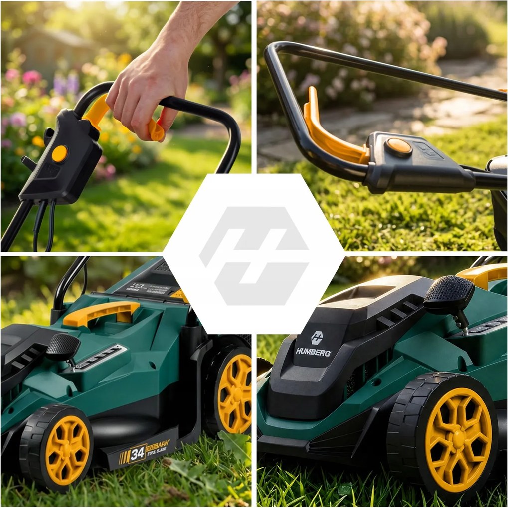 Elektrická sekačka HM-612, 1400W, 34cm, zelená | Humberg