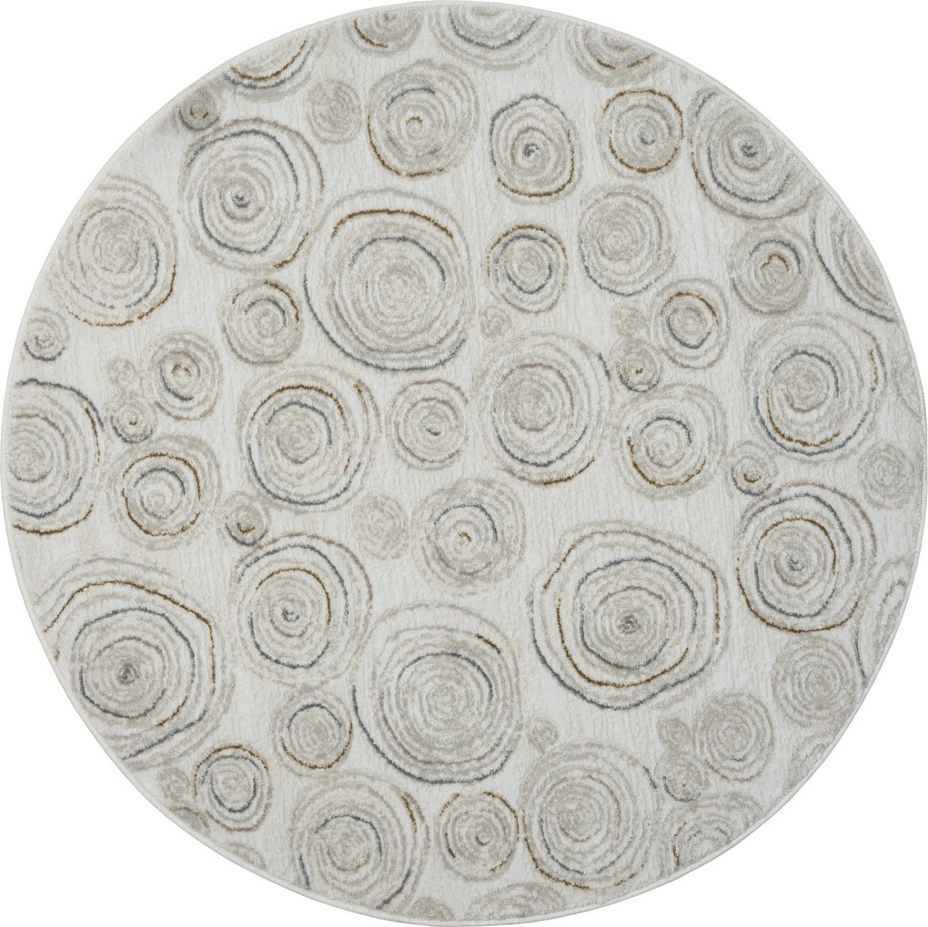 My Flair, Kusový koberec My Style CA60050 creme kruh, 120x120 (průměr) kruh, béžová, chodba / předsíň