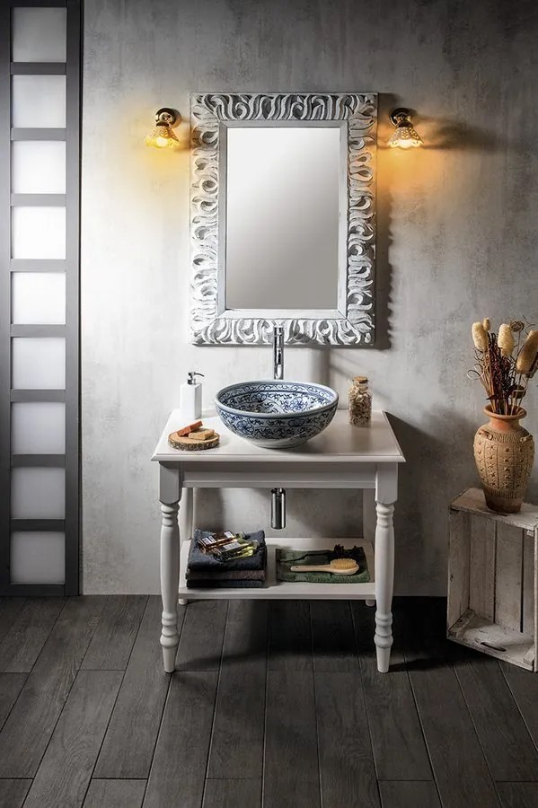 Sapho Cimbura koupelnový stolek 80 x 50 x 75 cm pod umyvadlo starobílá CIM850