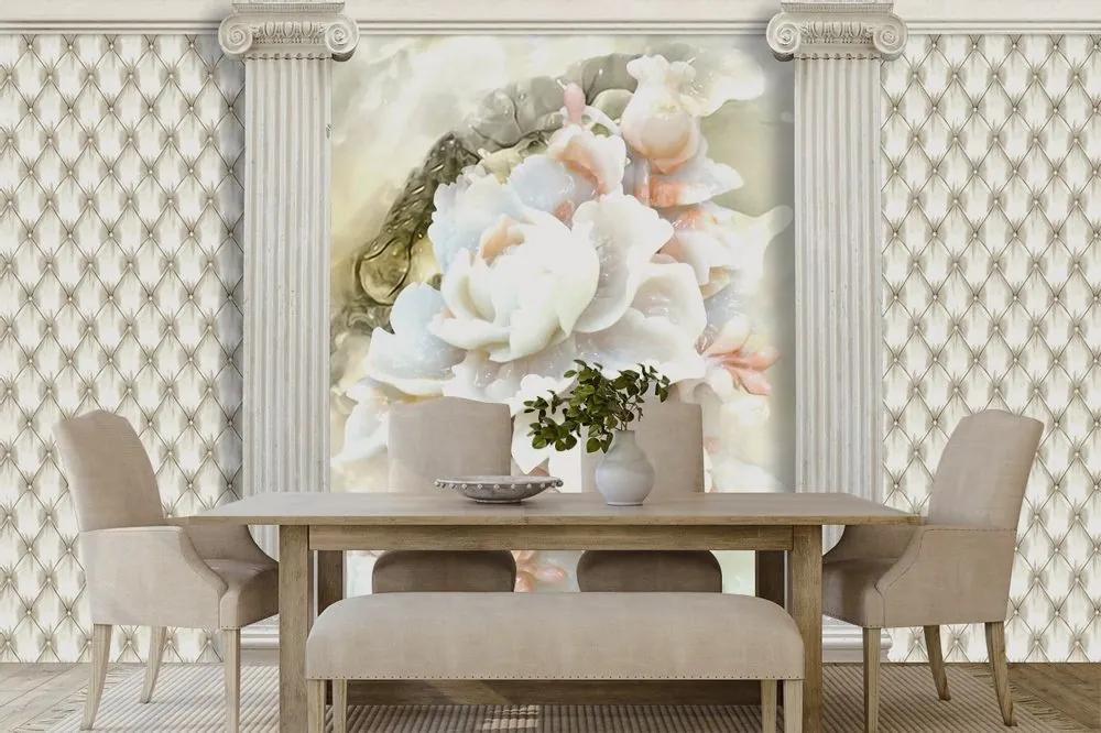 Samolepící tapeta luxusní květiny mezi sloupy - 225x150 cm