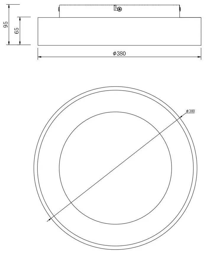 Mantra Niseko II, stropní kruhové svítidlo LED 30W, 2700-5000K, dálk. ovládání, černá, průměr 38cm