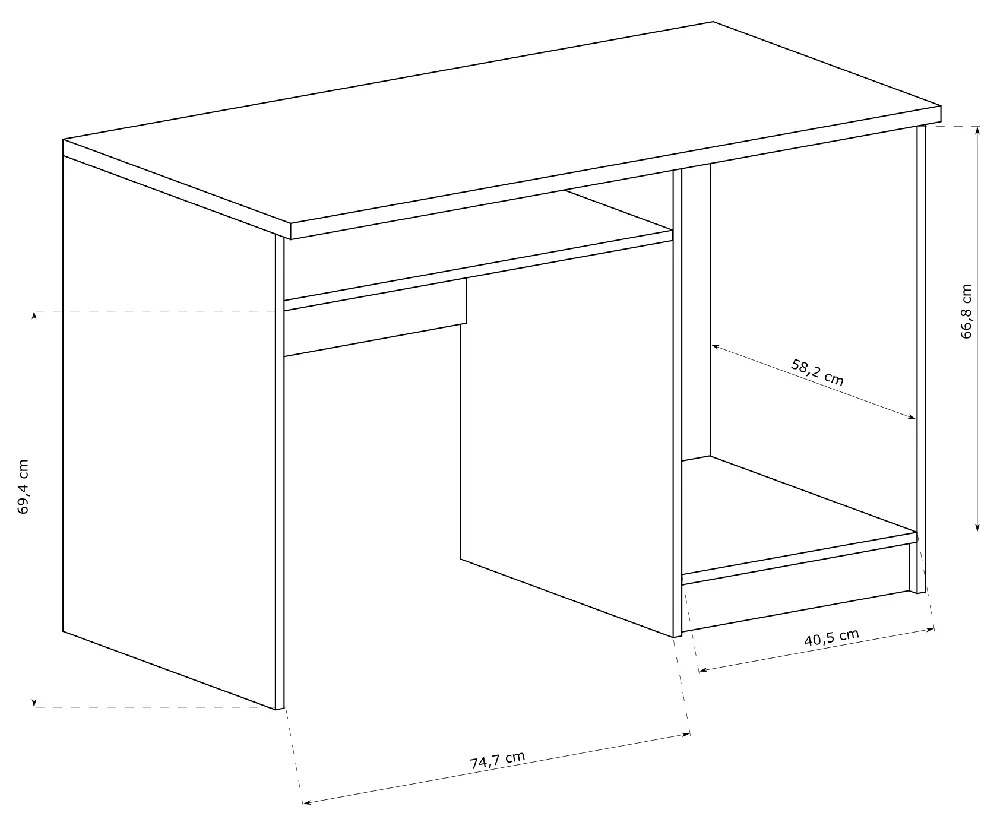 INDIANAPOLIS s | psací stůl I-16 | 120 cm | jasan světlý