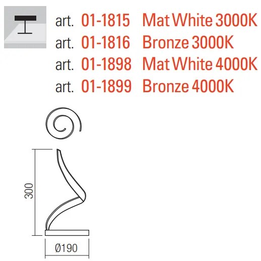 Redo Stolní LED lampa Torsion, 3000K Barva: Bronz