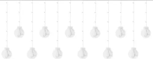 Vánoční osvětlení ISO19736  světelný závěs s koulemi 108 LED na USB, teplý bílý