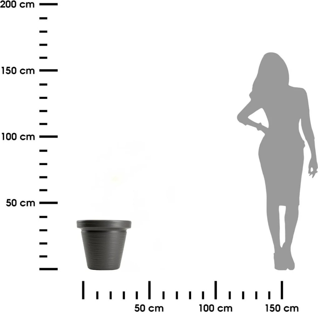 PLASTOVÝ KVĚTINÁČ SRTÍ RIFLO 39X34 CM ANTRACITOVÁ