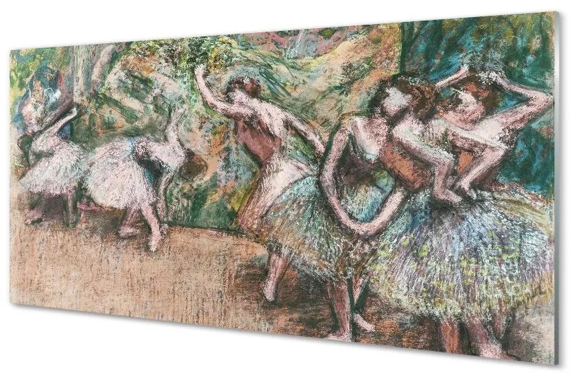 Obraz na skle Skica ženy tančí lesa 125x50 cm