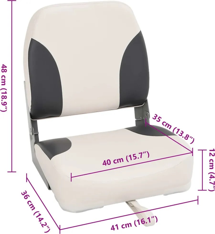 vidaXL Lodní sedadlo s upevňovacím popruhem skládací 41 x 36 x 48 cm [90419] Barva: Modro-bílá