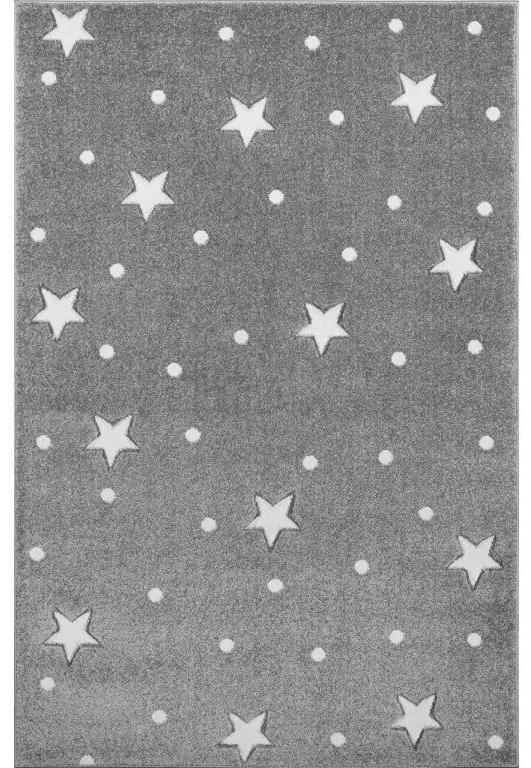 Livone Dětský koberec HEAVEN stříbrnošedý/ bílý