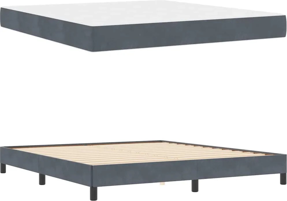 Postel s boxspringem s matrací Tmavě šedá 180 x 200 cm textil 3398708