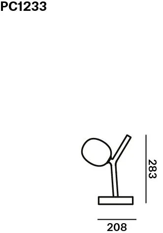 Brokis PC01233 Ivy table battery, stolní lampička z foukaného skla s baterií, šedé kouřové sklo/bílá, 1x1,2W LED G4, výška 28,3cm