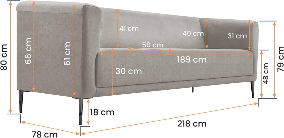 IDZ Pohovka DOLTONE III, 218 cm Barva látky: Světle béžová (Vena 07)