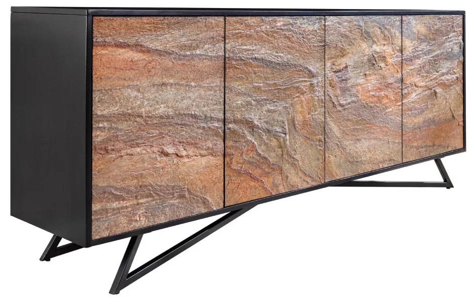 Massive home | Luxusní komoda MOUNTAIN SOUL z akáciového masivu a přírodního kamene 175cm