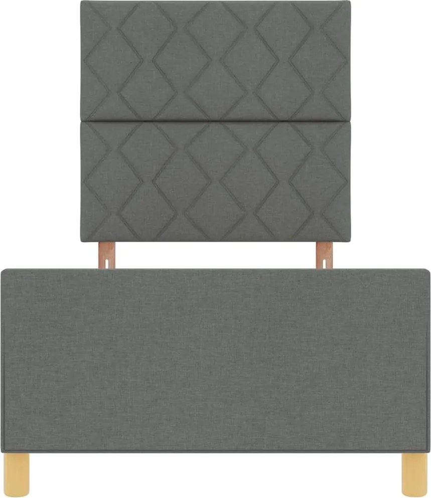 Rám postele s čelo Tmavě šedá 90 x 190 cm textil 3344768