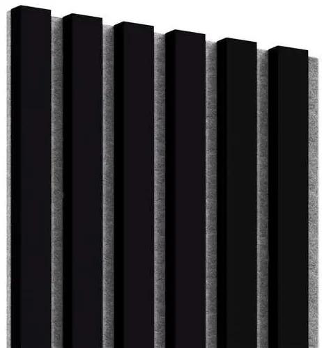 Akustické panely š. 240 cm na světle šedé plsti - Černá