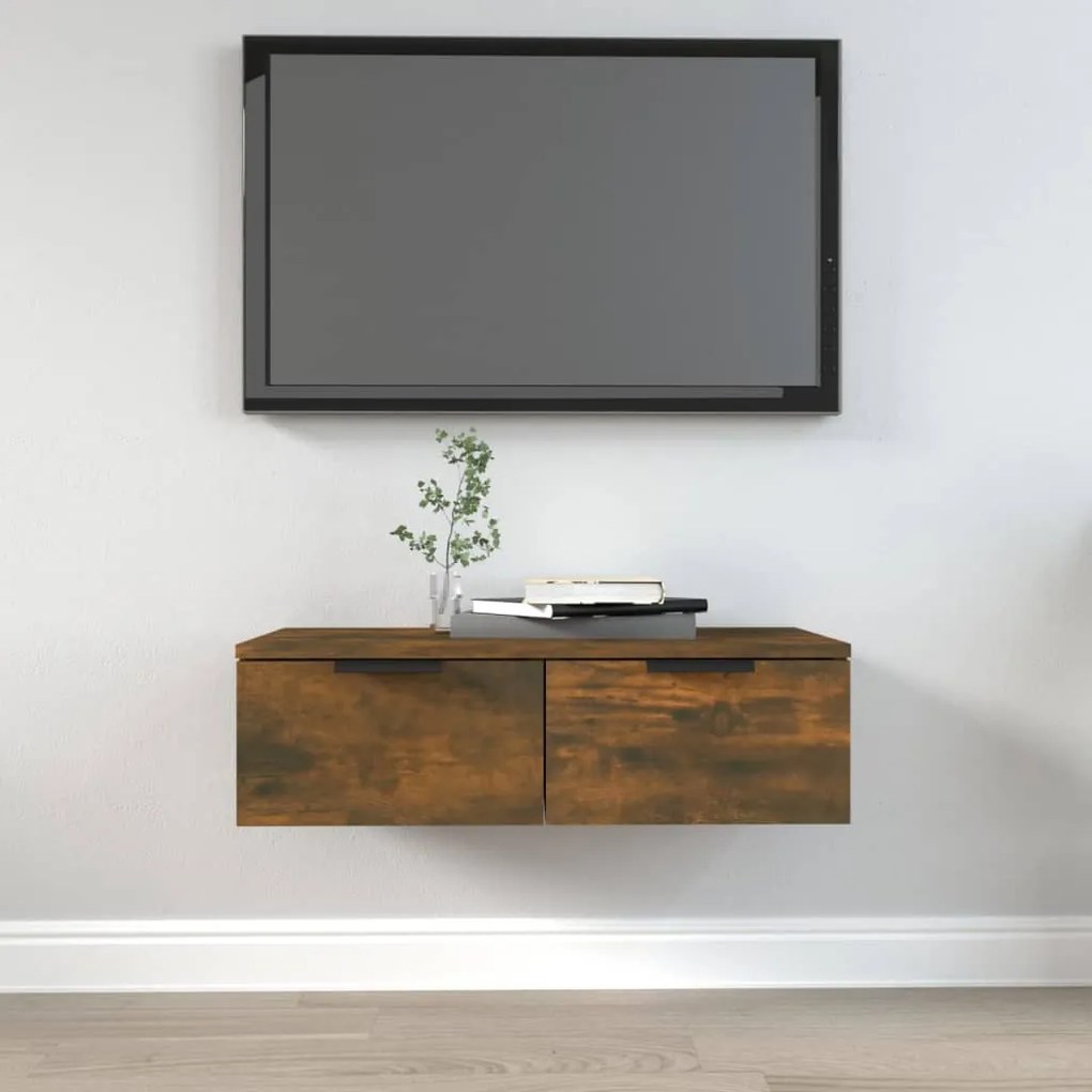 Nástěnná Skříňka Kouřový Dub 68 X 30 X 20 Cm Kompozitní Dřevo