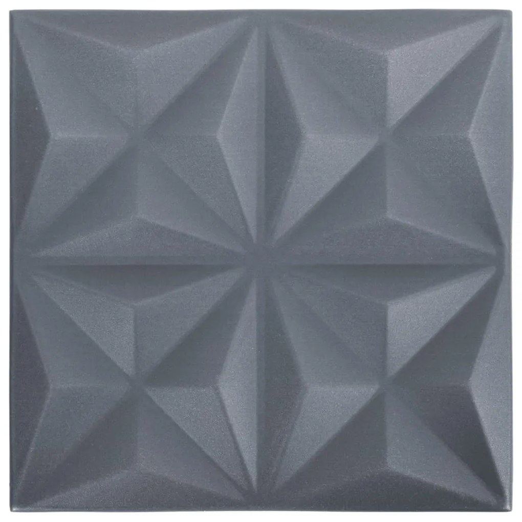 3D nástěnné panely 48 ks 50 x 50 cm origami šedé 12 m² - Default Title