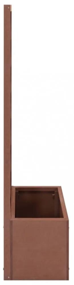 Zahradní truhlík s treláží 65 x 30 x 135 cm Dekorhome Hnědá