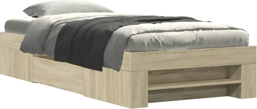 Rám postele bez matrace dub sonoma 90 x 190 cm kompozitní dřevo 3295522