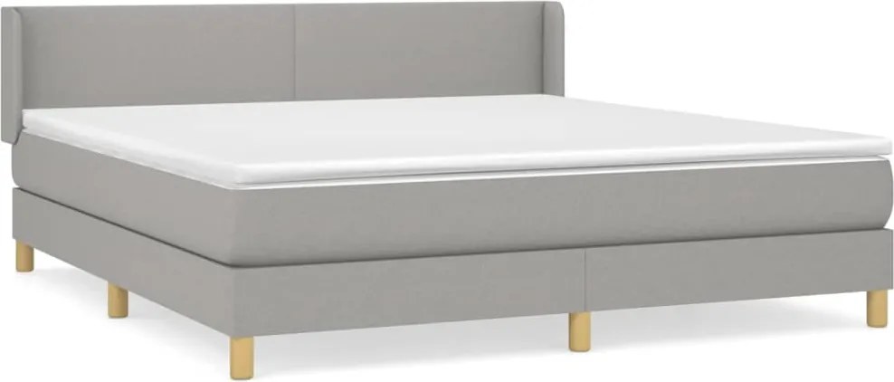 Box spring postel s matrací světle šedá 160 x 200 cm textil 3130121