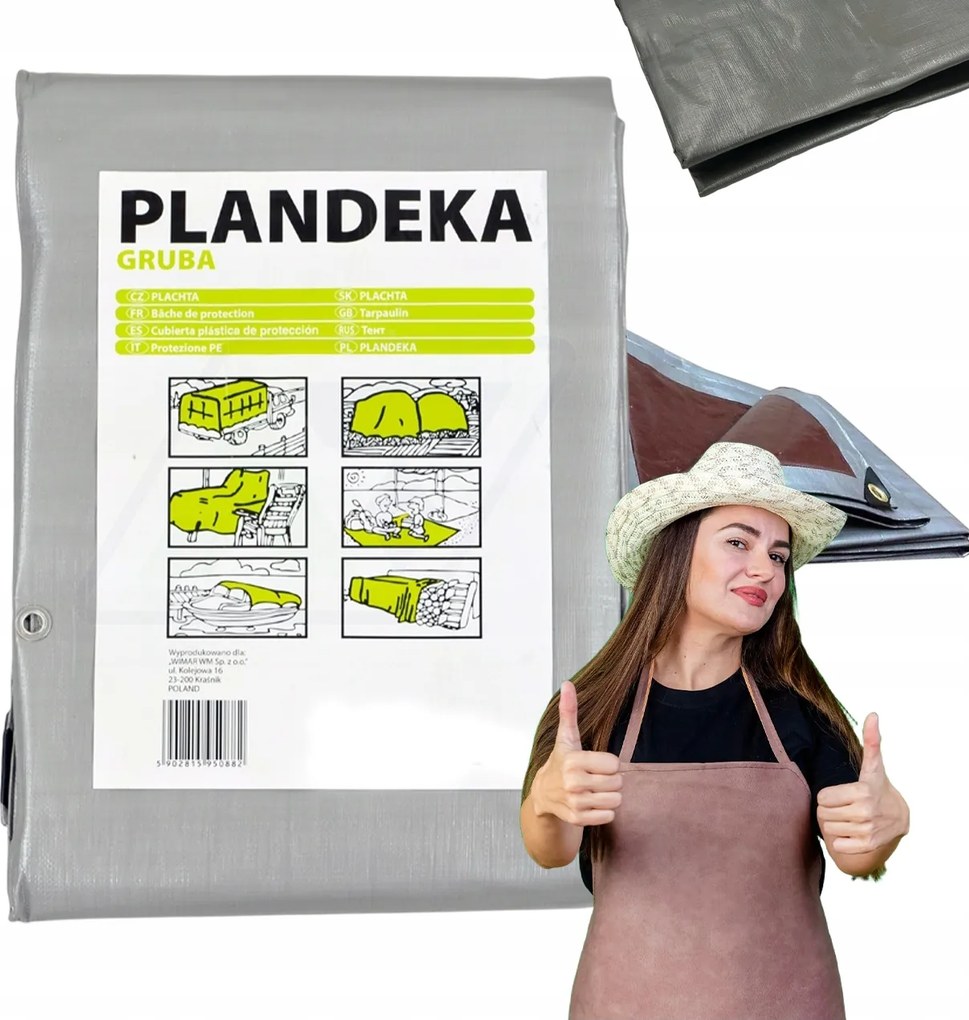Plachta 5x5 Silná, vyztužená, voděodolná, mrazuvzdorná, 210 g/m2