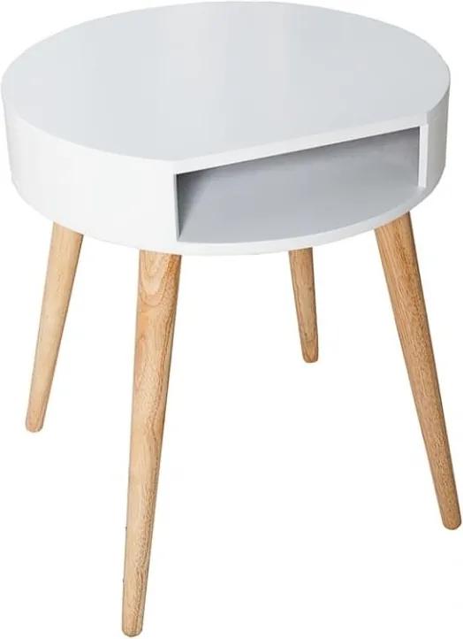 Noční stolek Disk 45 cm, bílá