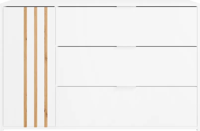 Komoda, 1D3S, bíla/dub artisan, FLORENS