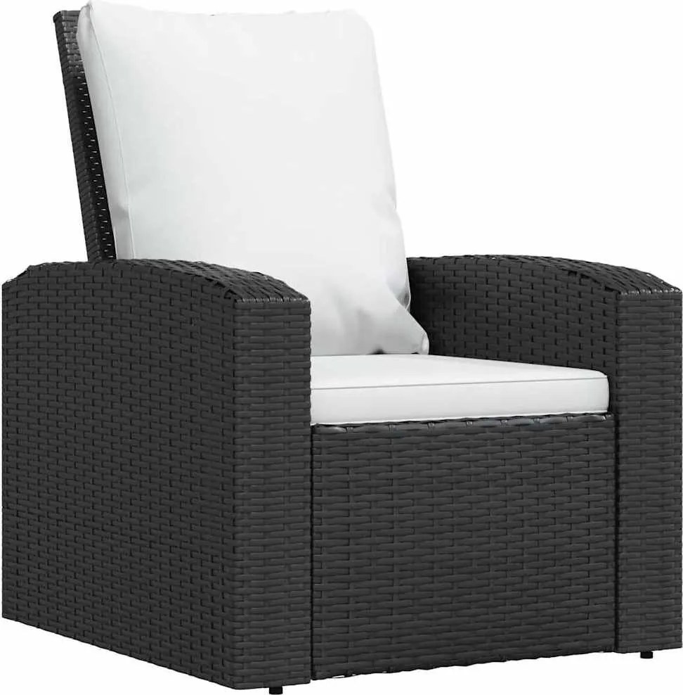 vidaXL Zahradní polohovací křeslo s poduškami polyratan [364105] Barva: Šedá
