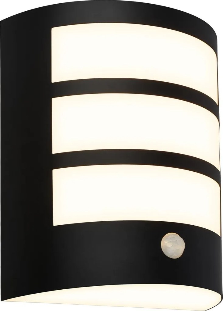 BRI 3795015 LED nabíjecí nástěnné svítidlo, venkovní, pohybové čidlo, soumrakový senzor, IP44, černá - BRILONER
