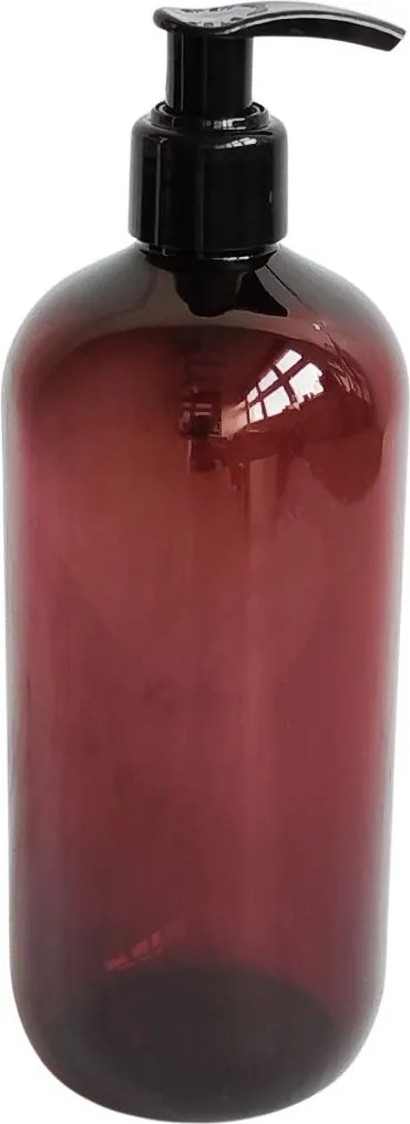 Dávkovač na mýdlo 500 ml hnědý s černou pumpičkou BELA
