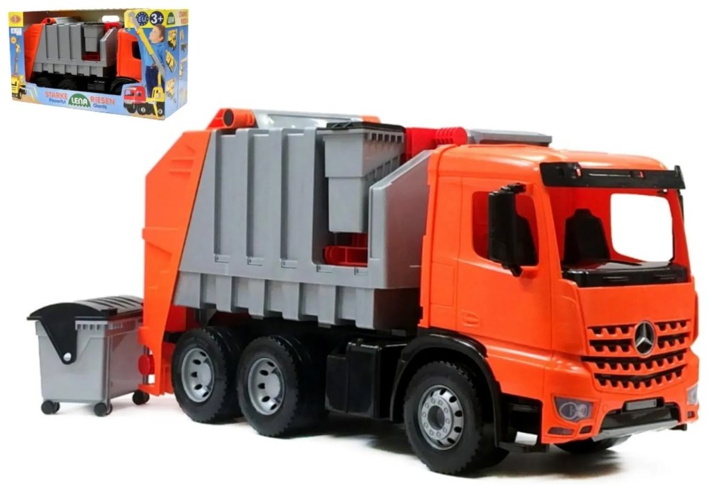 Auto popelář plast 72cm 3-osý Mercedes Actros v krabici