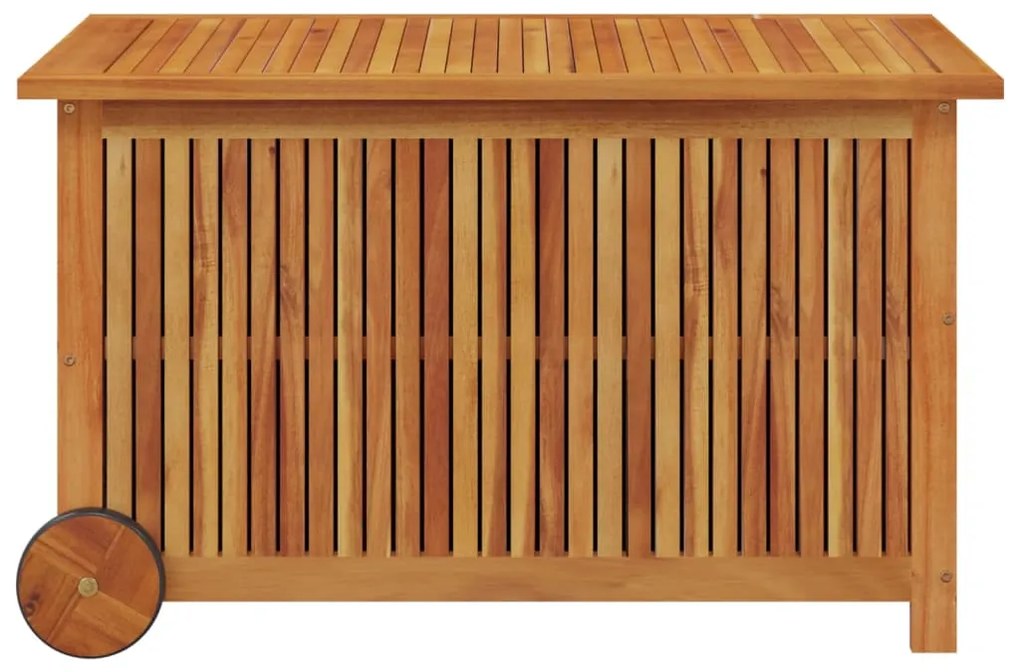 Zahradní úložný box s kolečky 90 x 50 x 58 cm masivní akácie, 319711