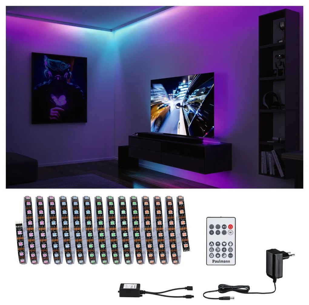 Paulmann 78888 EntertainLED Dynamic, sada RGB LED pásku, délka 500cm, 10,5W , dálkové ovládání