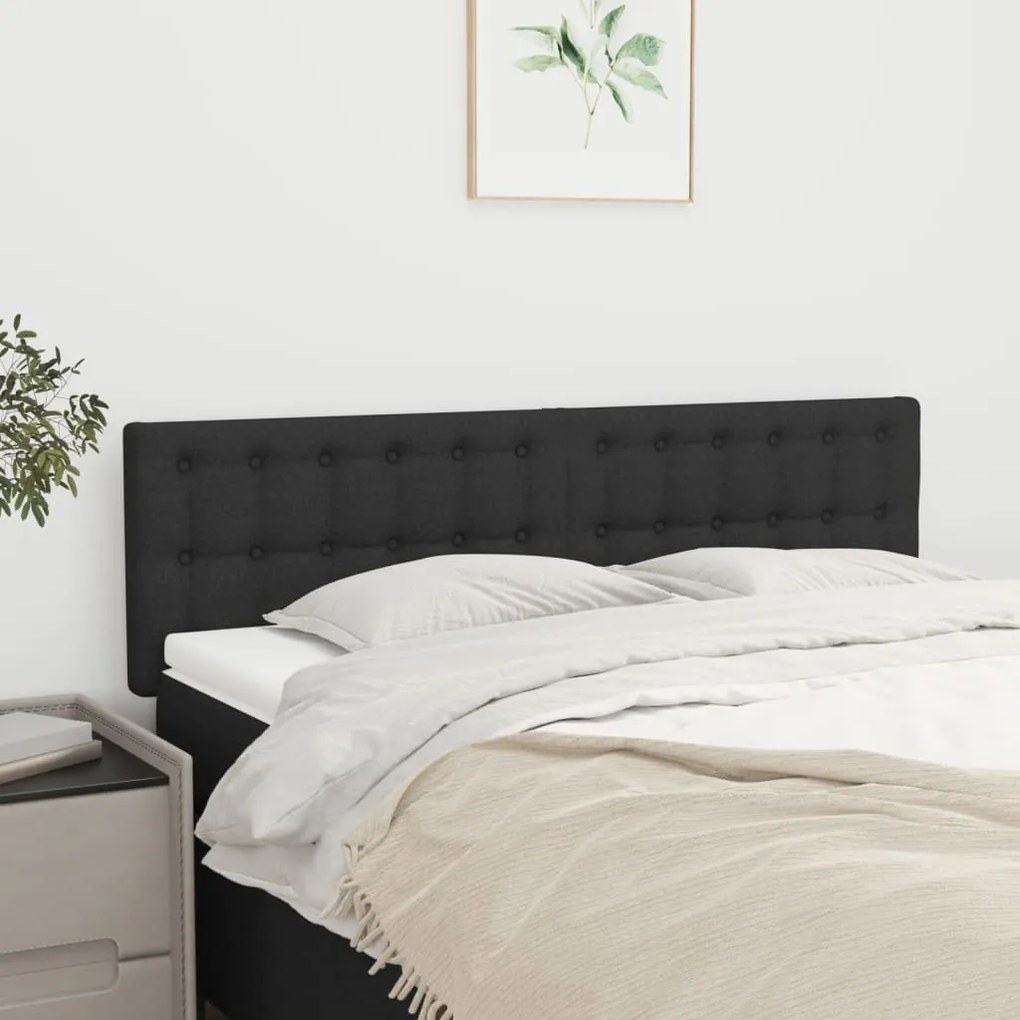 Čela postele 2 ks černá 72 x 5 x 78/88 cm textil