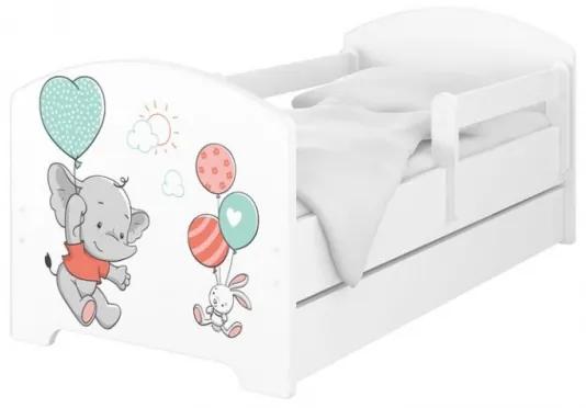 BabyBoo Dětská postel 140 x 70cm - Slon (bez šuplíku) Rozměry: 140x70