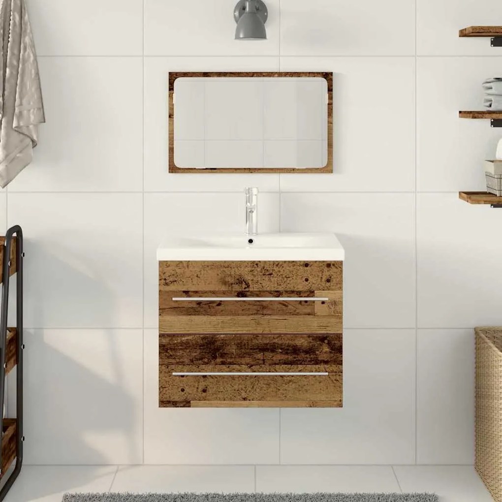 Skříňka pod umyvadlo 2 ks Staré dřevo 60 x 38,5 x 48 cm 3332496