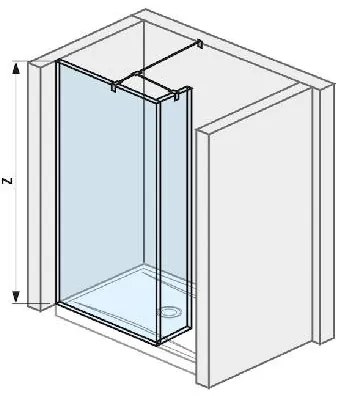 Jika Pure - Sprchová stěna dvoudílná 70x20 cm, Jika Perla Glass, čiré sklo H2684210026681