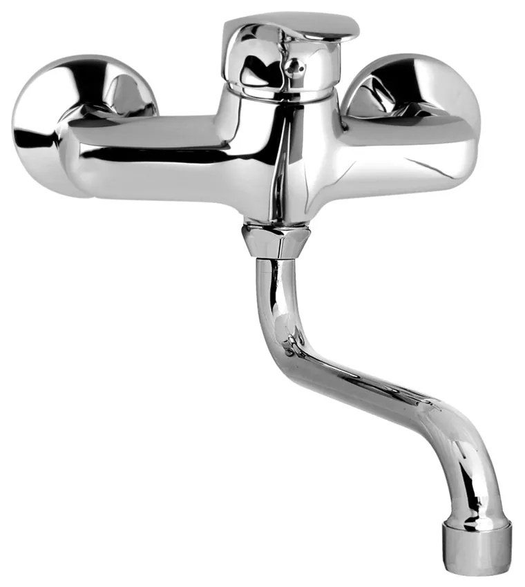 Mereo Sonáta dřezová baterie nástěnná 150 mm s ramínkem trubkovým 18 mm 300 mm chrom CB30106N