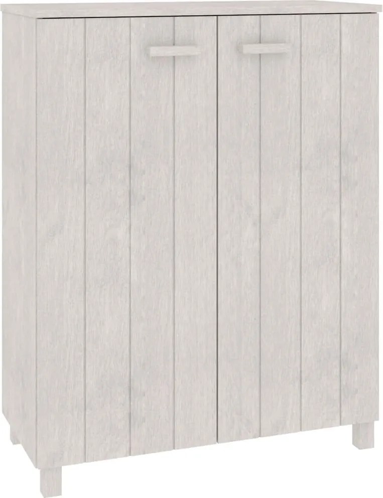 Botník HAMAR bílý 85 x 40 x 108 cm masivní borovice 340517