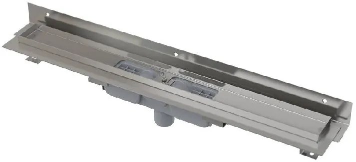 Alcadrain Odtokové žlaby - Sprchový žlab Flexible Low 1050 mm, s nastavitelným límcem ke stěně, svislý odtok, nerez APZ1104-1050