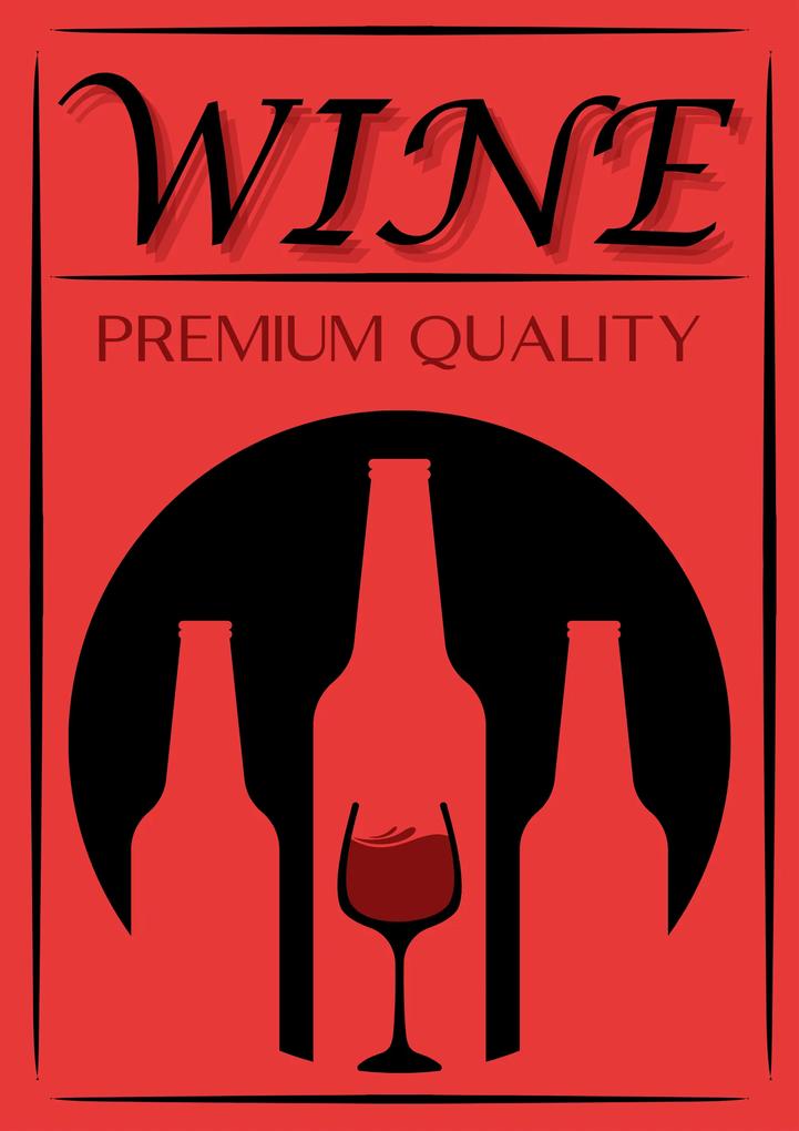 Plechová cedule Wine premium Velikost: A4 (30 x 20 cm)