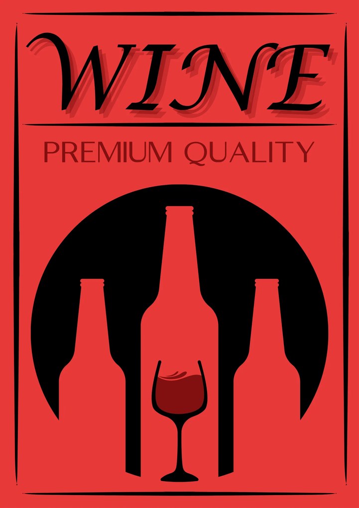 Plechová cedule Wine premium Velikost: A4 (30 x 20 cm)