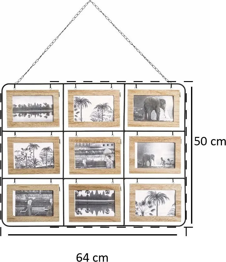 Závěsný fotorámeček na 18 fotografií, moderní fotorámeček, oboustranný