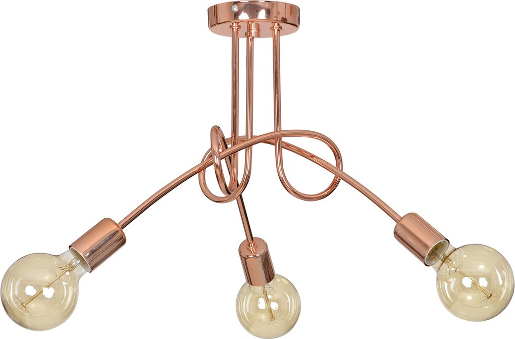 Moderní závěsná lampa Edison Loft měď 3x60W