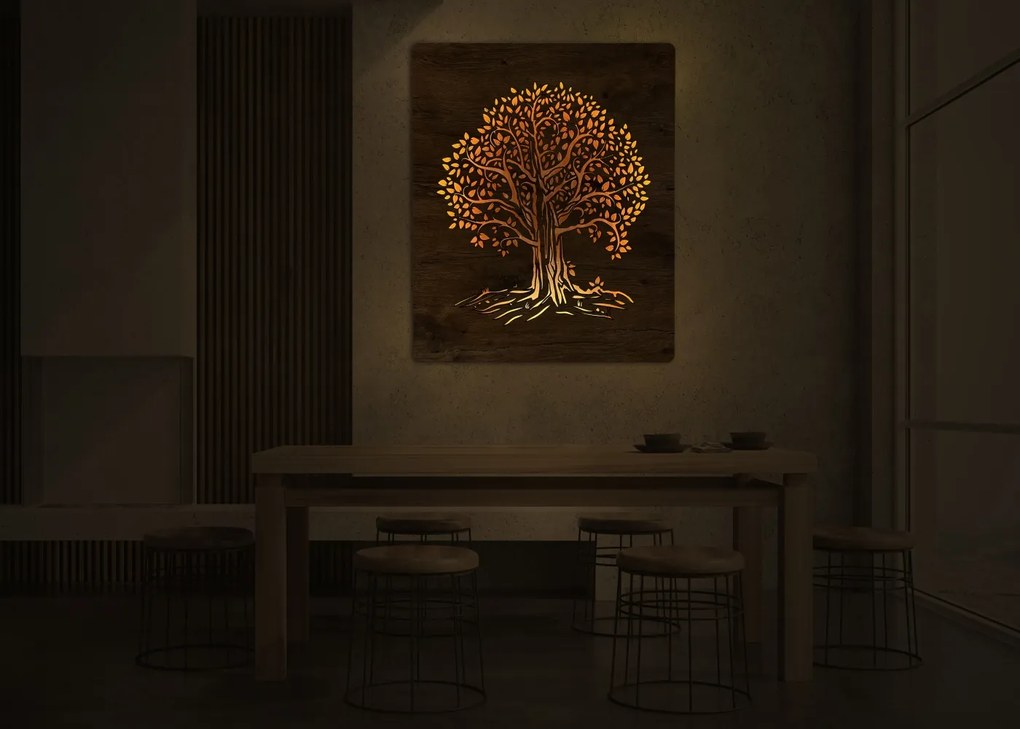 Li-Go "Lípa" světelný obraz 230V 90x110cm provedení povrchu: dub světlý