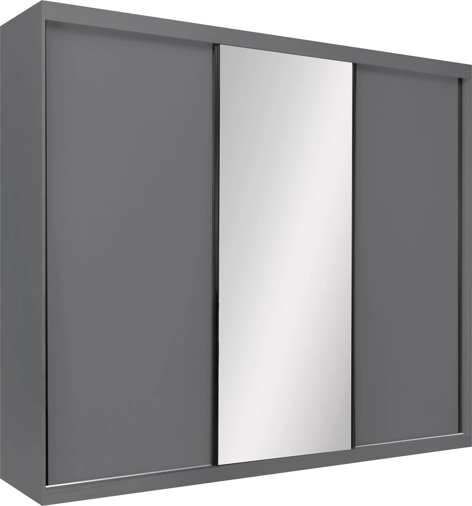 XXXLutz ŠATNÍ SKŘÍŇ S POSUVNÝMI DVEŘM, barvy grafitu, 250/215/59,5 cm P & B - Šatní skříně - 000885001512