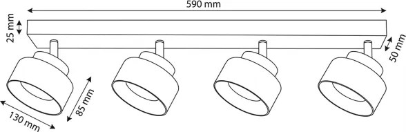 Brilagi - Bodové svítidlo AURA LUX 4xGX53/30W/230V černá/kouřová