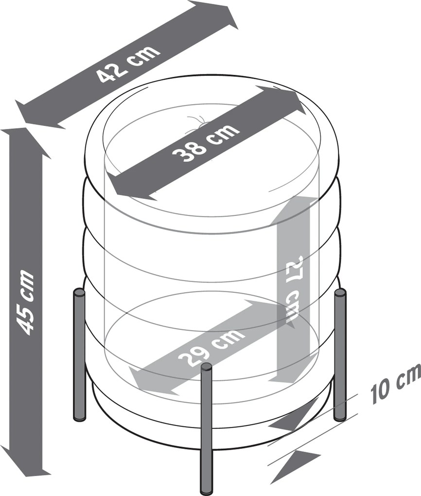 Tchibo - Taburet s úložným prostorem - barva: černá