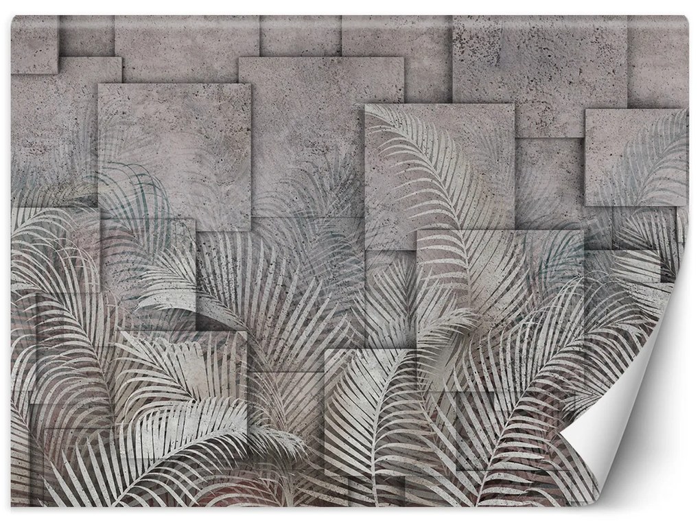 Gario Fototapeta Listy v šedé barvě Materiál: Vliesová, Rozměry: 200 x 140 cm