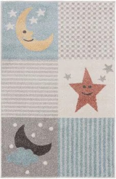 Flair Rugs koberce Dětský kusový koberec Bambino Rainbow night Grey/Multi Bílá - 80x120 cm