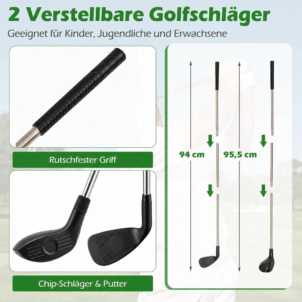Costway Golfová hrací sada s kovovým stojanem a 24 míčky pro děti a dospělé